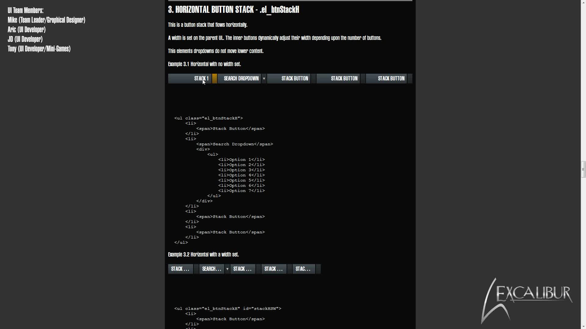 Excalibur | User Interface Walkthrough video - IndieDB
