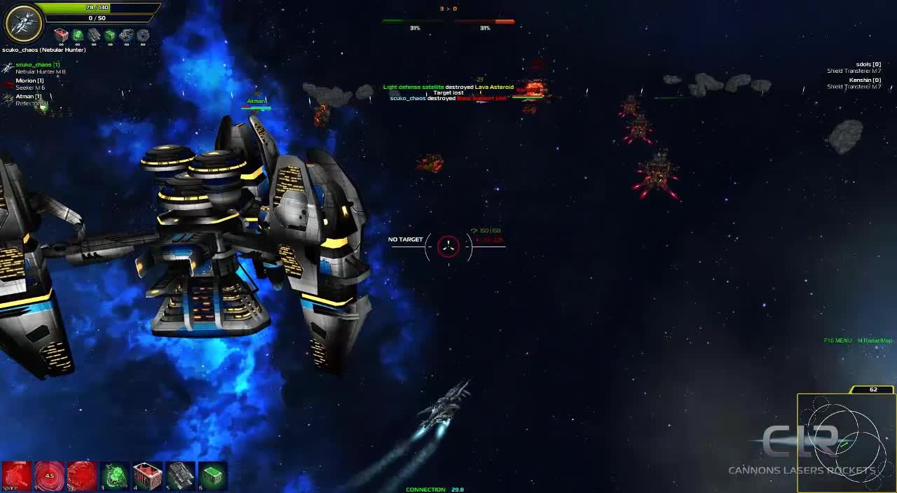 Nebular Hunter Ingame Video - CLR: cannons lasers rockets - IndieDB