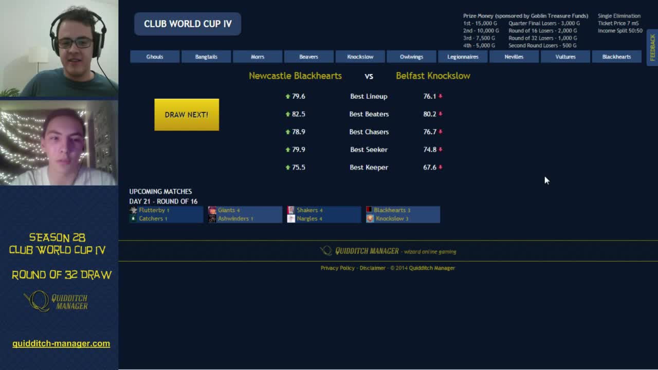 Quidditch Manager - CWC IV - Round of 16 Draw video - IndieDB