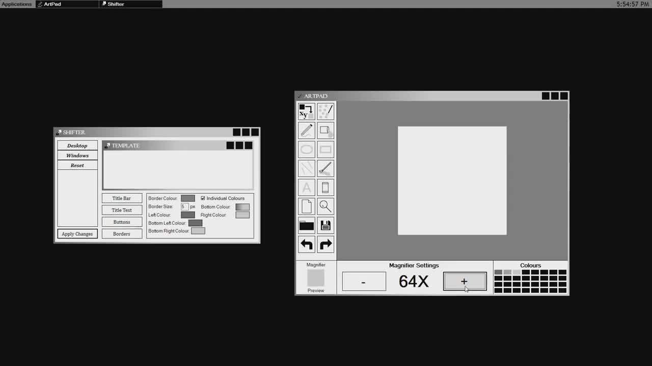 ShiftOS Artpad Preview (0.0.7 Content) video - IndieDB