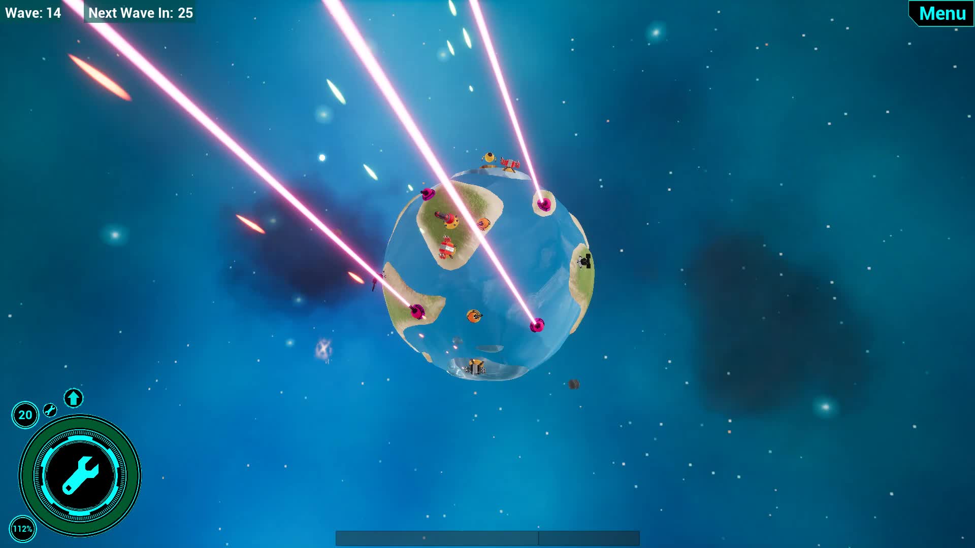 Enemy fighter formations and turret upgrades. video - Exo TD - Indie DB