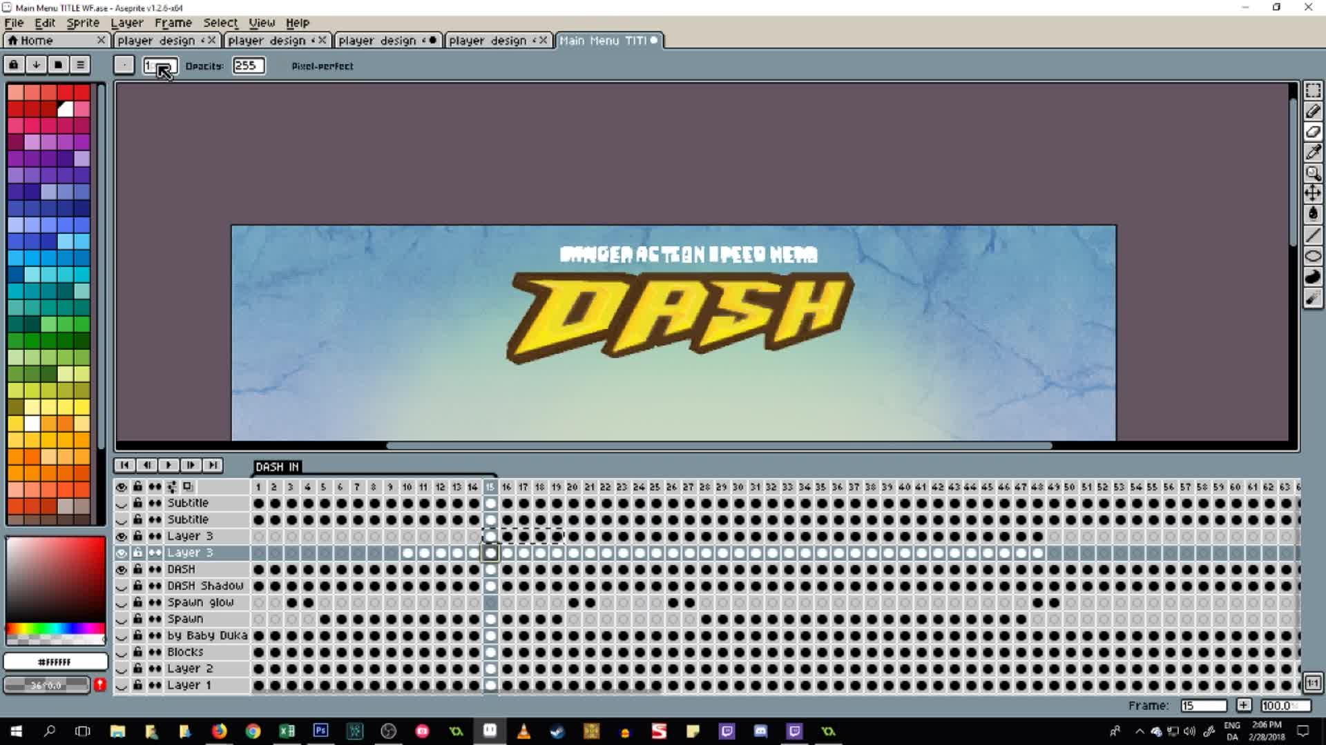 DASH Title Animation (timelapse) video - DASH: Danger Action Speed ...