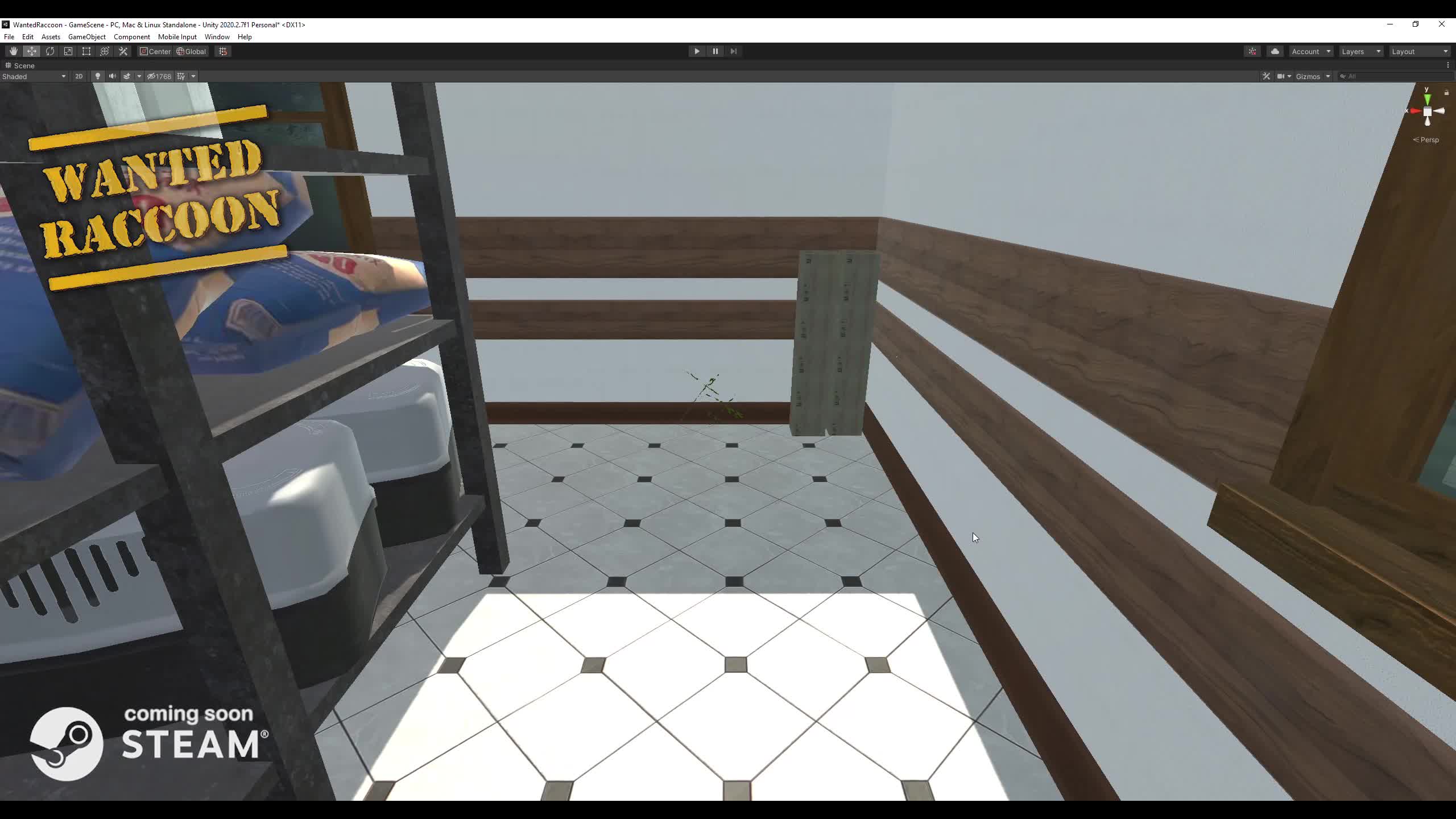 Wanted Raccoon - timelapse of design setting of the room video - IndieDB