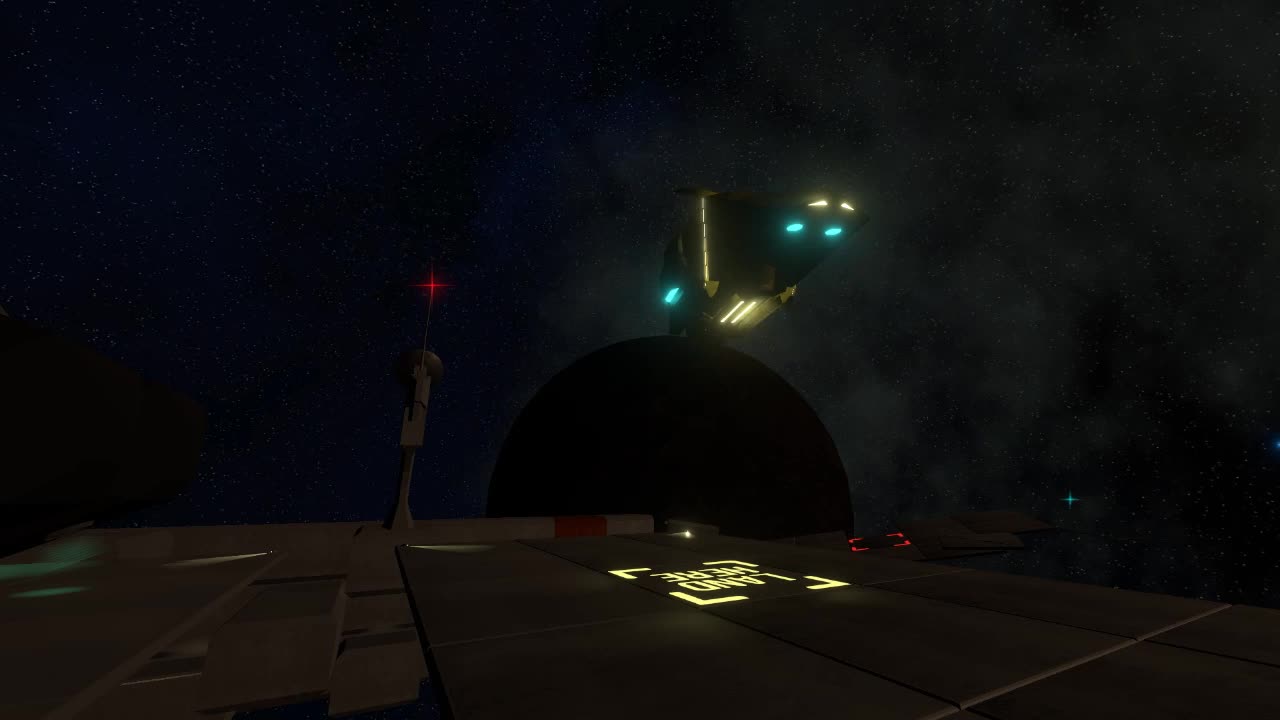 Manual ship flight in 4 DoF and automatic landing video - Deep Space ...