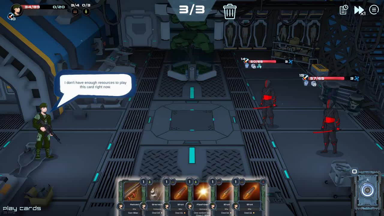 Nevyn's abilities in the cyberpunk card battler Metroplex Zero video - ModDB