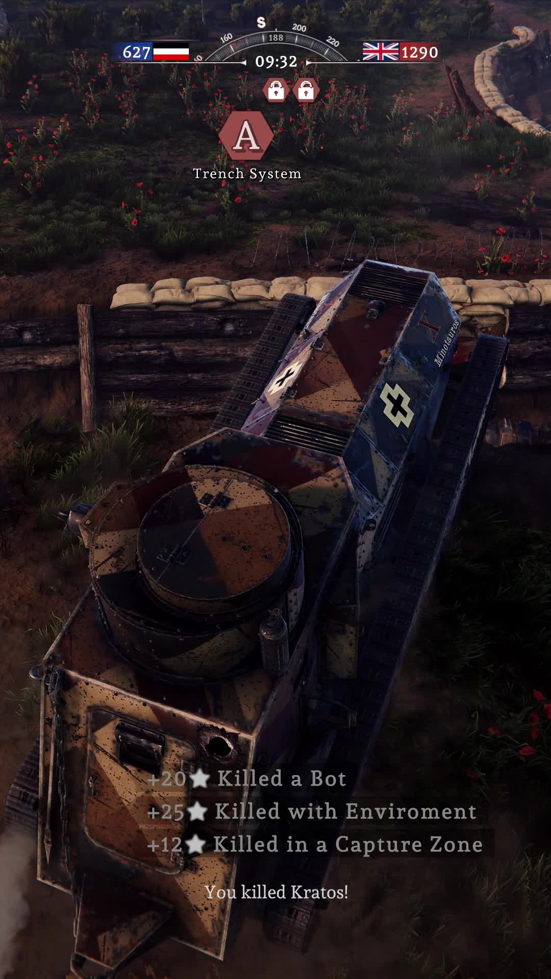 Attacking the British trenches with a tank video - Over The Top: WWI ...