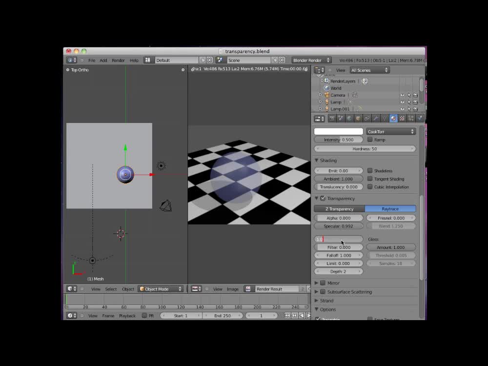 #5 Materials - Transparency by Neal Hirsig video - Blenderheads - Mod DB