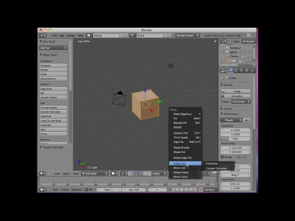 Vertex - Edge - Face Menus & Search by Neal Hirsig video - Blenderheads - ModDB