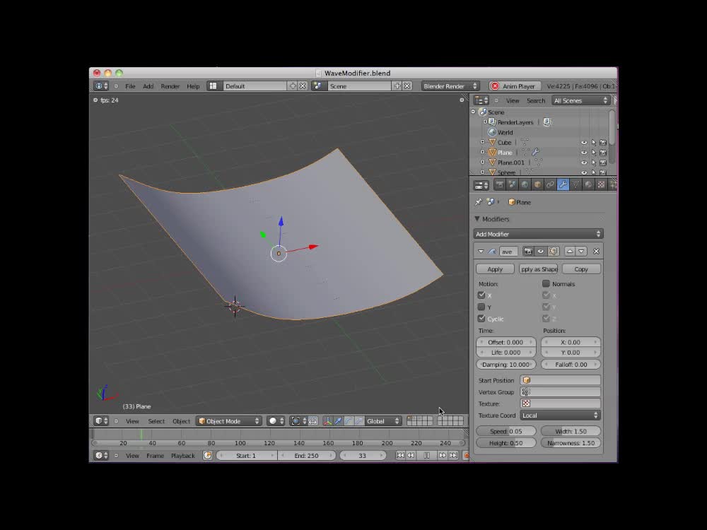 #8 Wave Modifier by Neal Hirsig video - Blenderheads - IndieDB