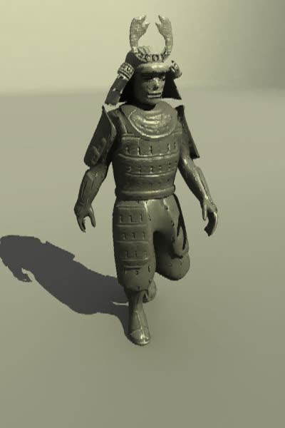 Samurai - low-poly walk cycle video - Wounded-hand - IndieDB