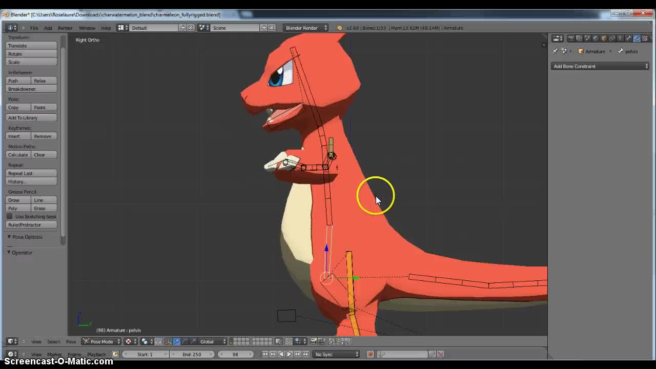 Charmeleon Rig, Pokemon: Generations video - ACMEAnimator - IndieDB