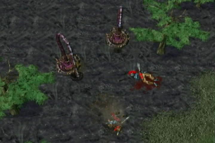 Spine Crawlers vs Headhunters video - Warcraft vs Starcraft mod for ...