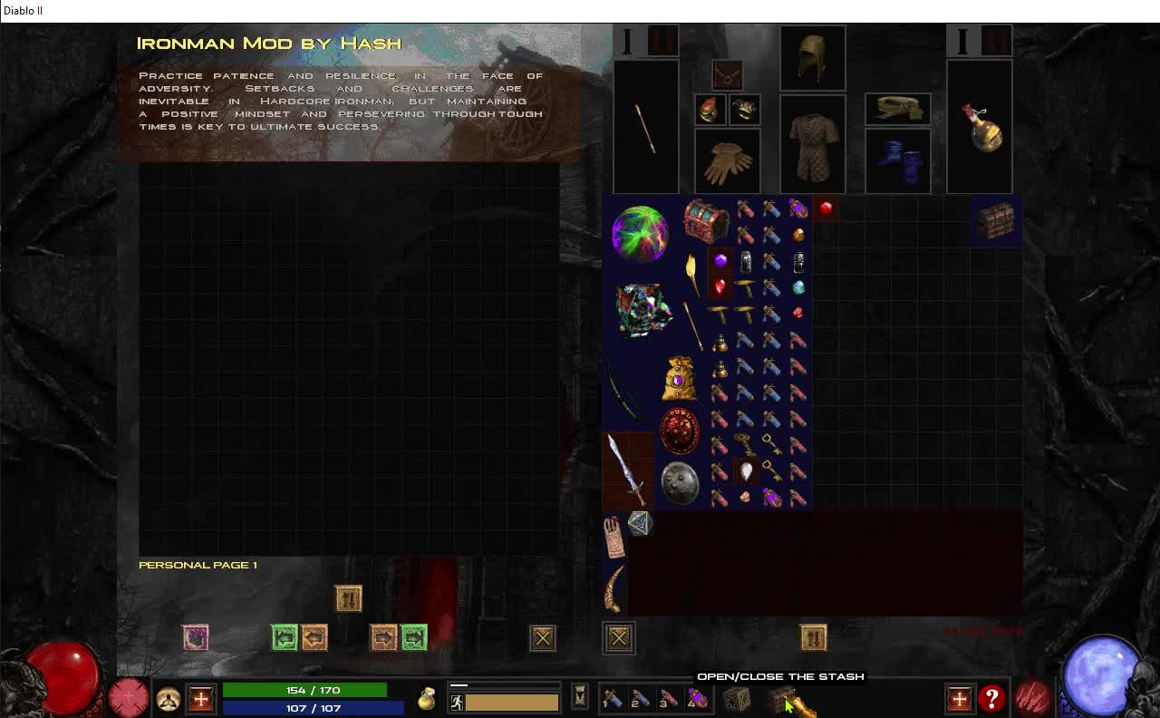 Open Stash and Cube buttons. video - Diablo II: Ironman Mod for Diablo ...