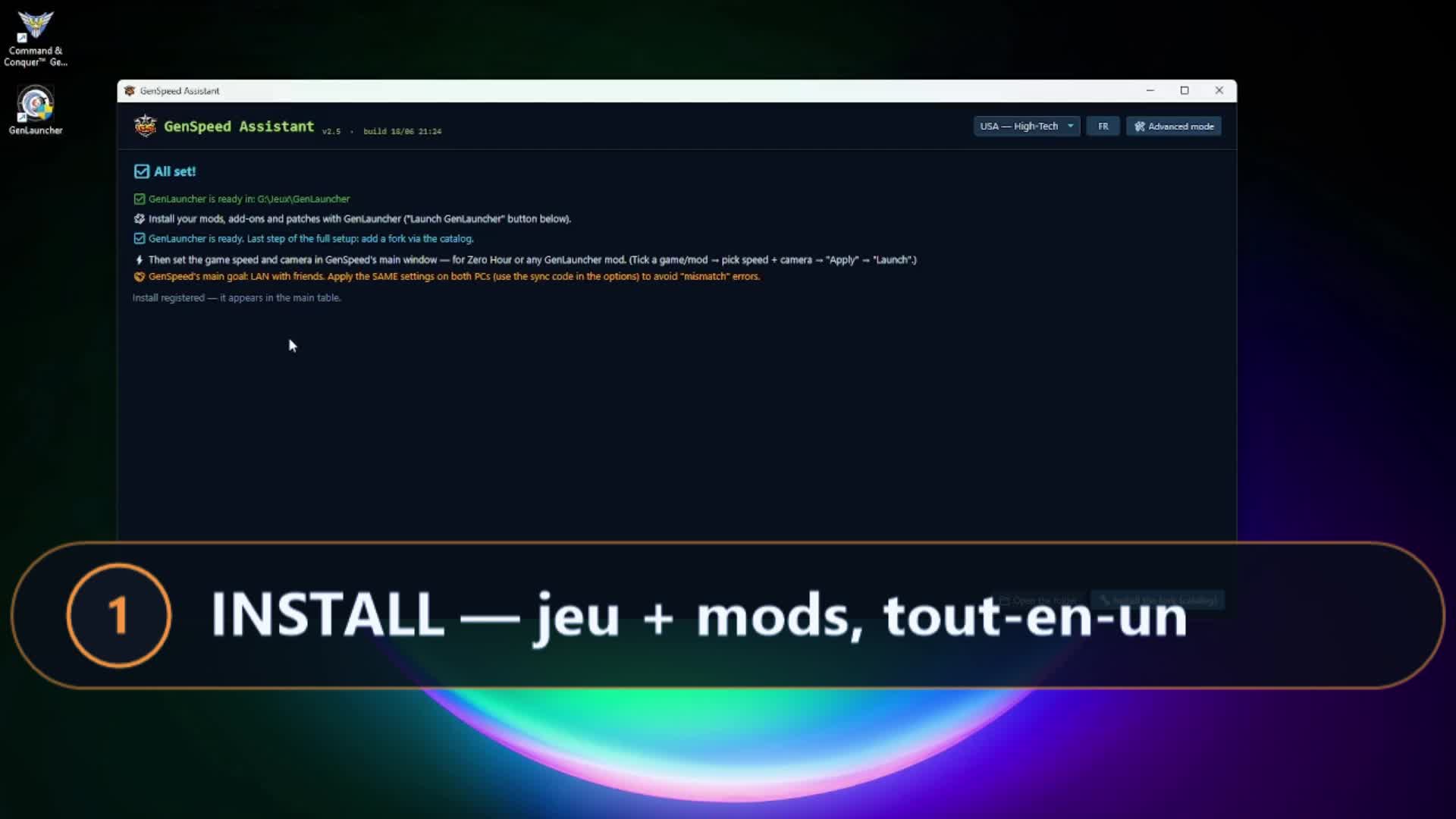 GenSpeed Install Zero Hour, Genlauncher, Fork Reborn Omega video - ModDB